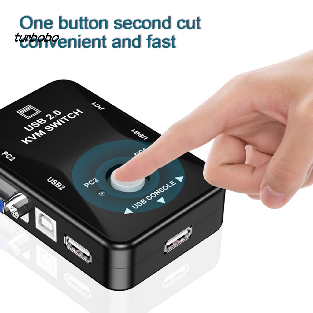 turbobo KVM Switch HD-compatible Plug Play Heat Resistant USB VGA High ...