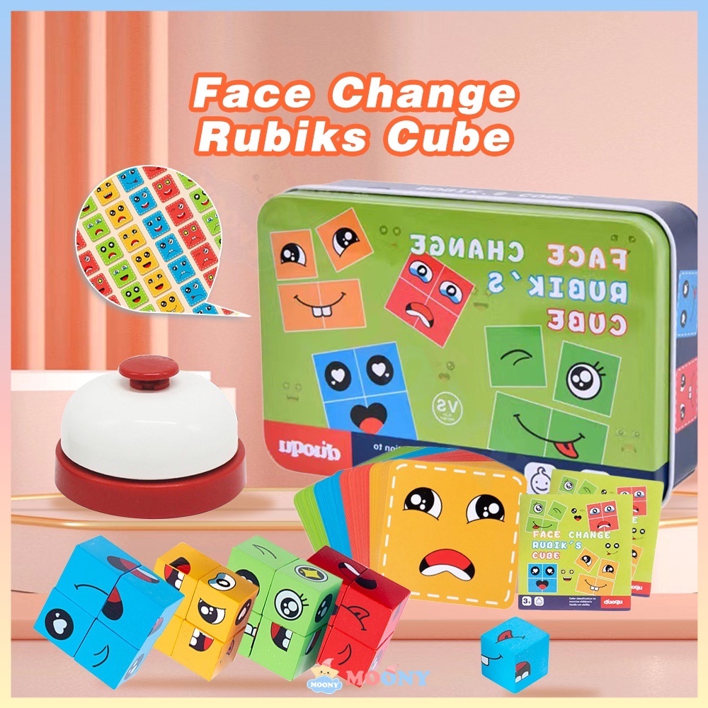 Rubik'S Cube Face Changing Puzzle Toy, Face Expression Stacking Toy ...