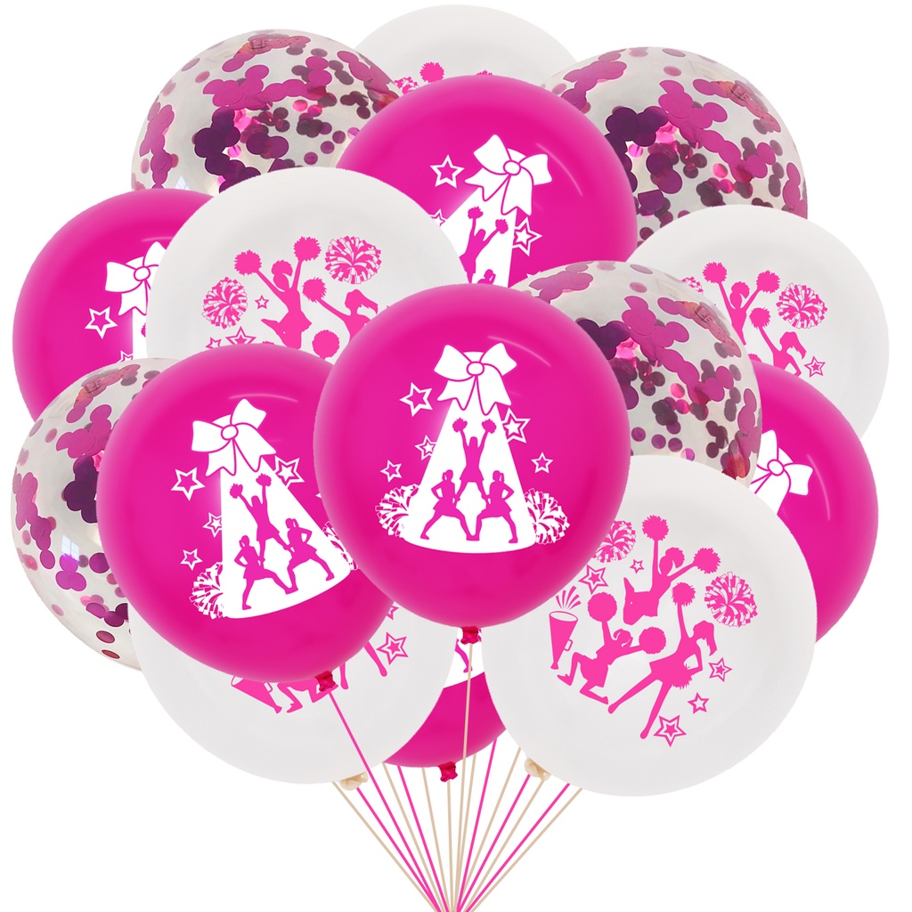 JJOLLYBOOM Cheerleading printed balloons, rose red cheerleading ...