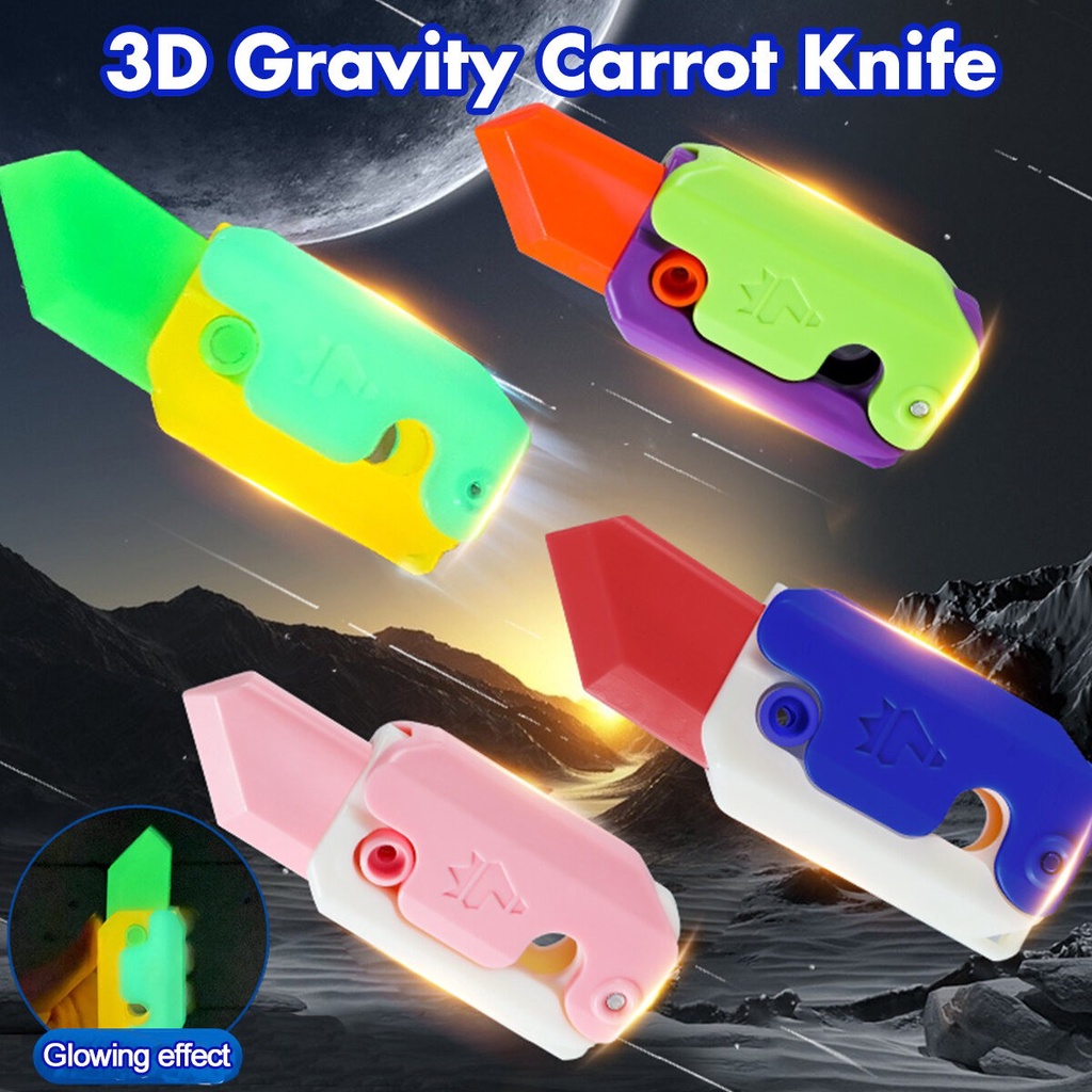 3D Gravity Carrot Radish Knife Gravity Knife Toy Fidget Knives for Kids ...