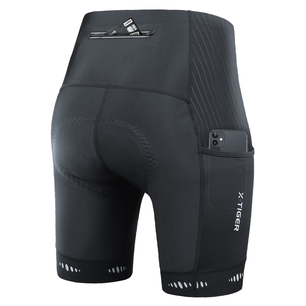 Cycling Shorts Mens Bike Shorts 5D Gel Pad Riding Short Reflective Logo ...