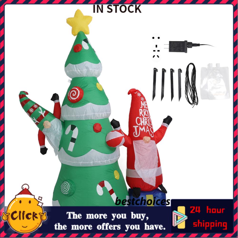 Bestchoices 1.8m Dwarf and Christmas Tree Inflatable Decoration IP44 ...