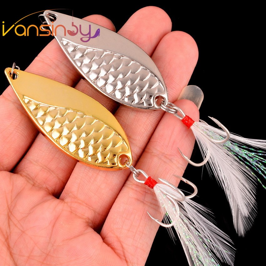 Fishing Spoon Lure Reflective 2.5g-20g Sequins Strengthen Hook with ...
