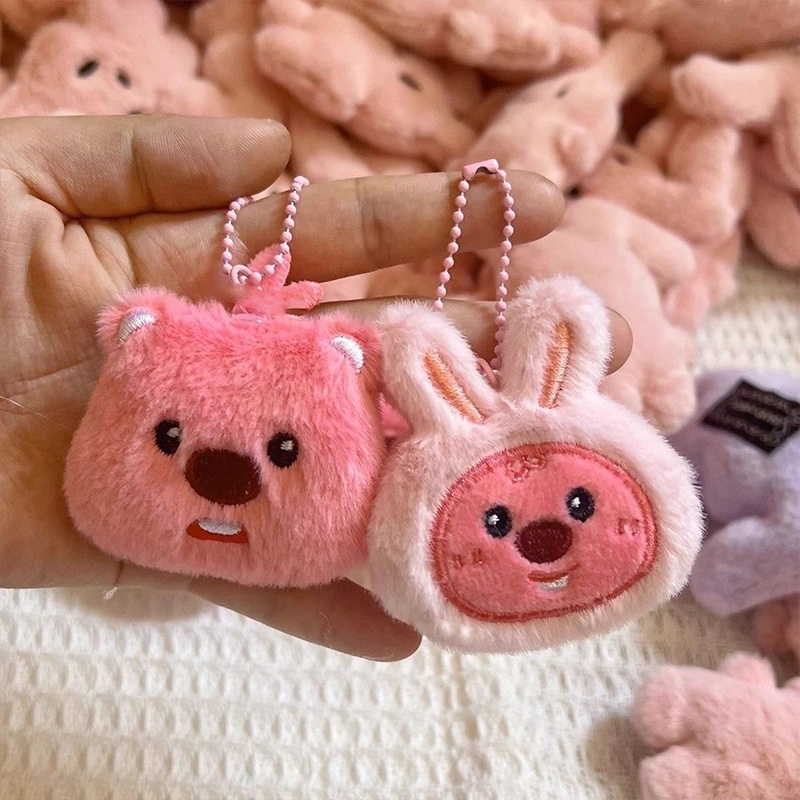 Ins Plush Loopy Keyring Cartoon Pink Mini Creative Bag Pendant Cute ...