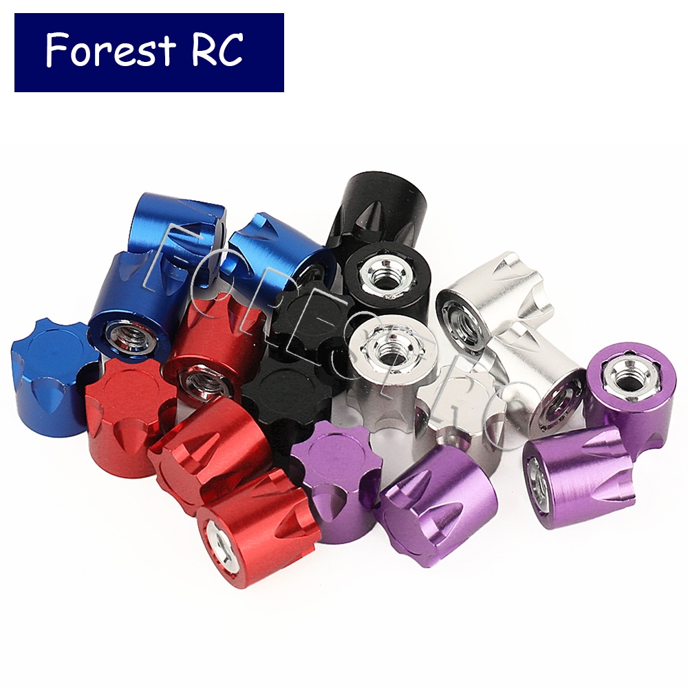 4PCS Aluminium Wheel Rim Center Cap M4 Nut for 1/10 RC Crawler TRX4 ...