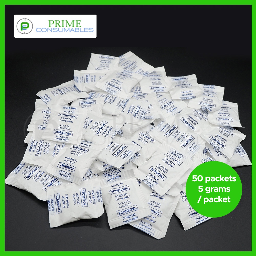 50packs 5grams Zorbegel Silica Gel Desiccant Pack Moisture Absorber ...