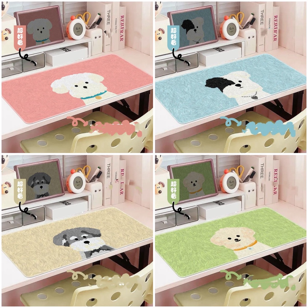 Mouse Pad Ins Cartoon Puppy Good-looking Rubber Mouse Pad Oversized E ...