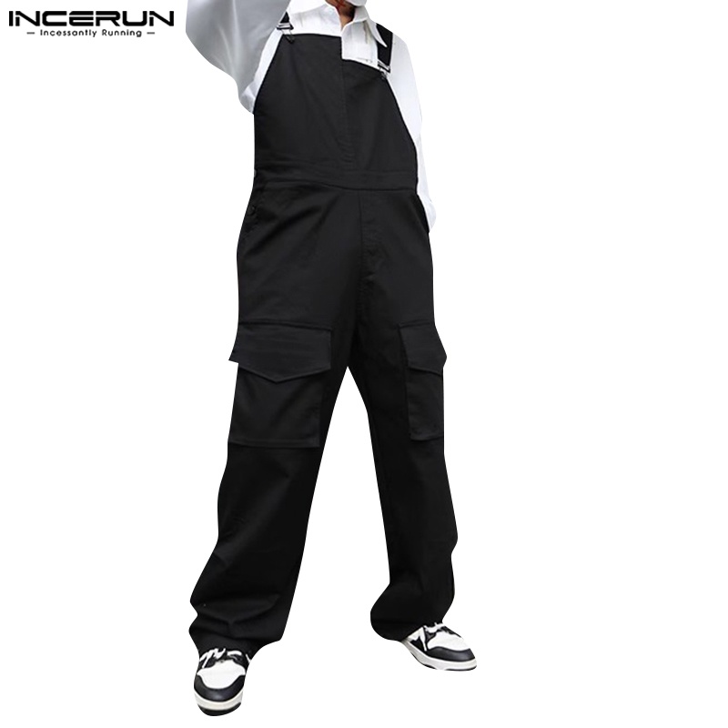 INCERUN Men's Workwear Casual Strap Pants | Shopee Philippines