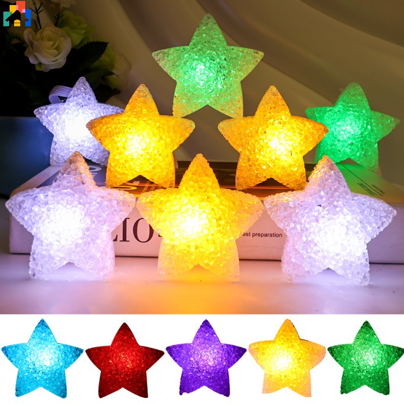 1Pc LED Star Night Lights Color Flashing Hand-held Five-pointed Star ...