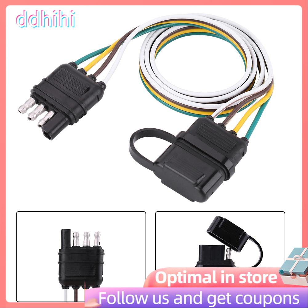 Ddhihi 6-24V 4 Pin Flat Trailer Plug Socket Wiring Connector Adapter ...