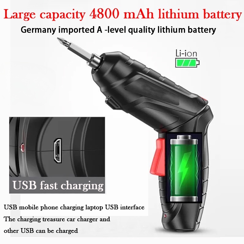 48PCS 3.6V Cordless Rechargeable Handy Drill Screwdriver Electric ...