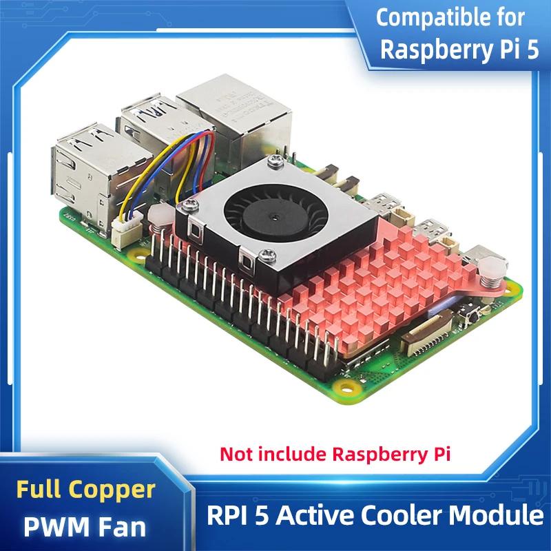 Raspberry Pi Active Cooler Full Copper Heatsink Cooling Fin Adjustable PWN Fan Radiator for ...