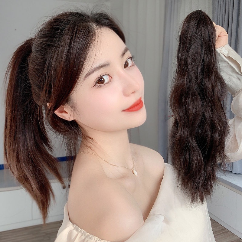 Wig High Ponytail Pear Blossom Curls Fake Ponytail Gripper Curly Hair ...