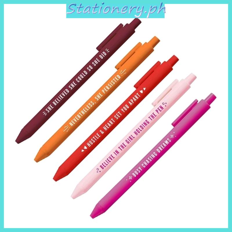 Stat 5Pcs Retractable Ballpoint Pen Inspirational Ballpoint Pen Signing ...