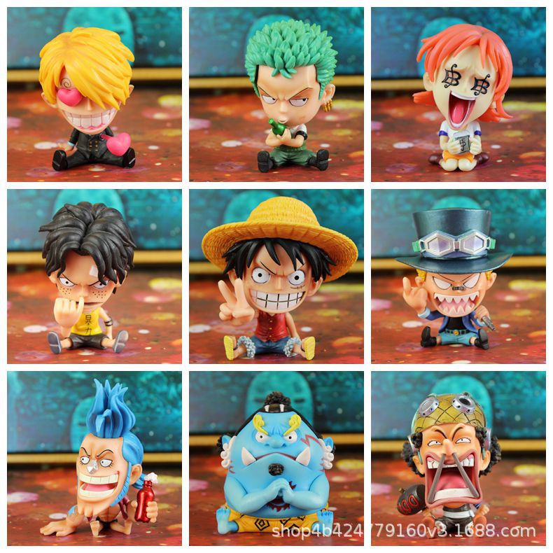 One Piece Straw Hat Group of Confidence Luffy Holding Bottle Sauron ...