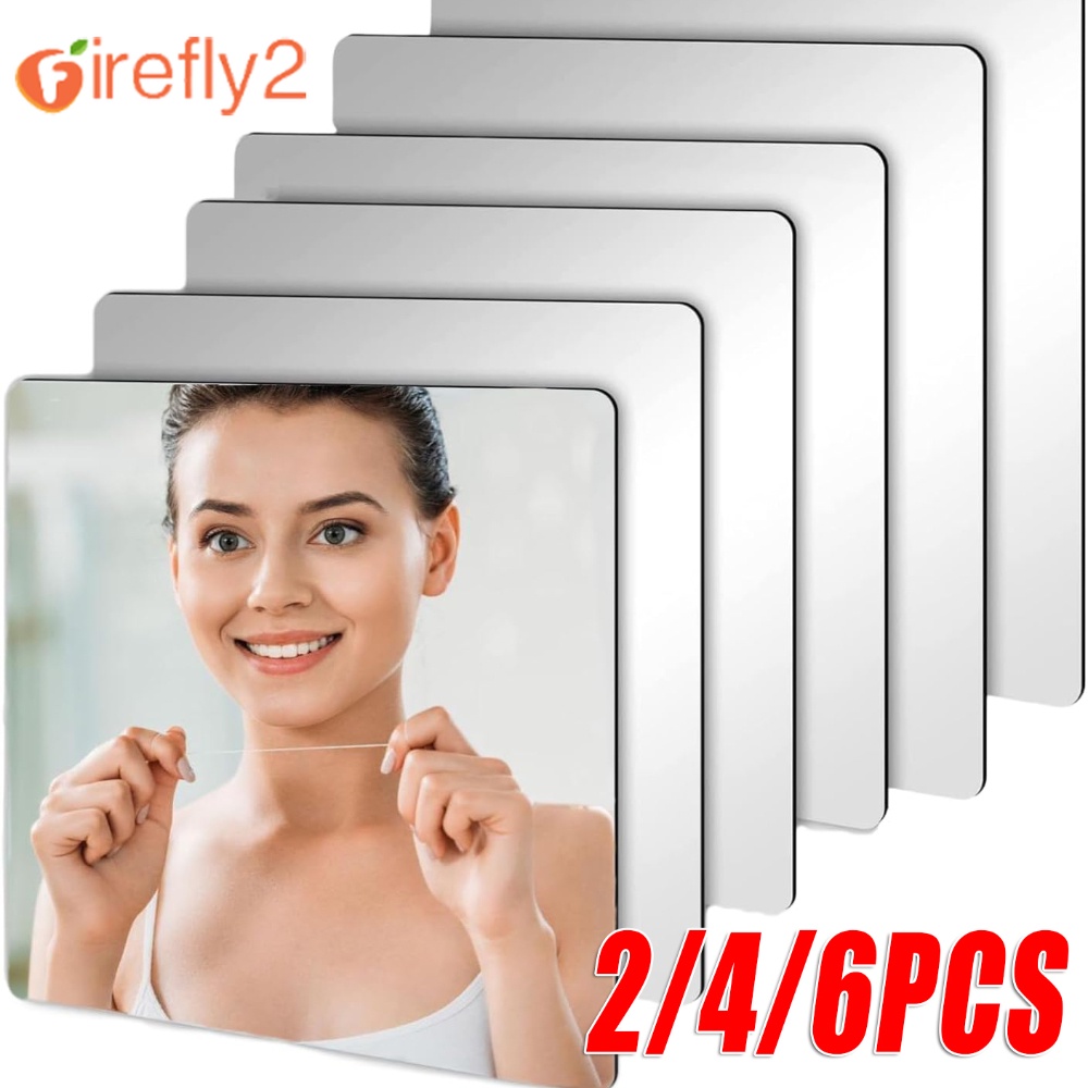 2/4/6Pcs Acrylic Flexible Mirror Sheets / Self Adhesive Mirror Tiles ...