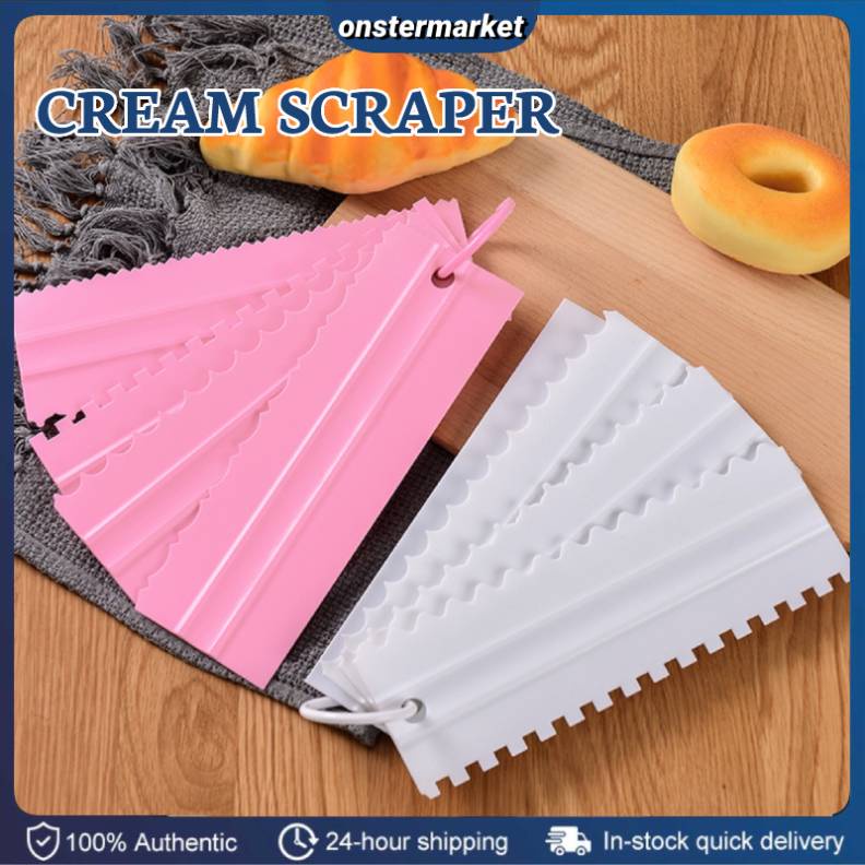 4pcs Cake Decorating Comb Cake Scraper Jagged Pastry Baking Tools Icing ...