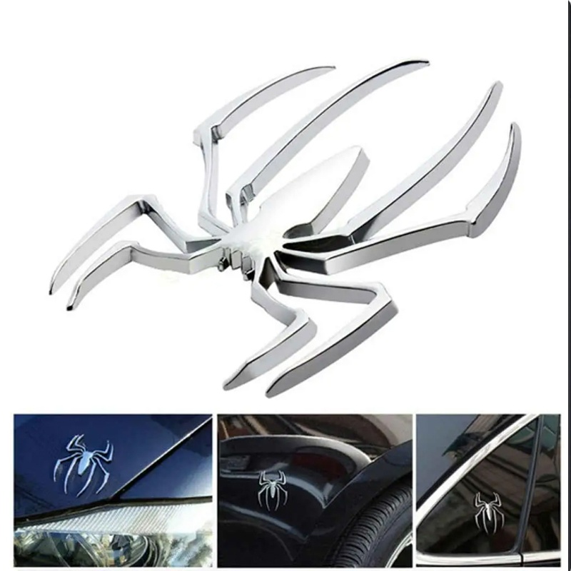3D Spider Metal Car Sticker Car Logo Gold/Silver Car Shape Accessories ...