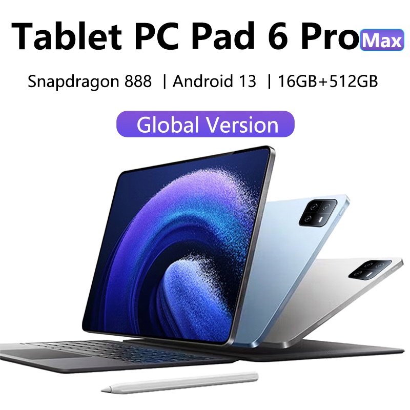 Tablets PC Android 13 Pad 6 Pro Snapdragon 888 Processor Tablet 16GB ...
