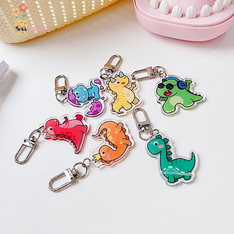 Sweetiy> Cartoon Acrylic Dinosaur Keychain Kawaii Dinosaur Peripheral ...