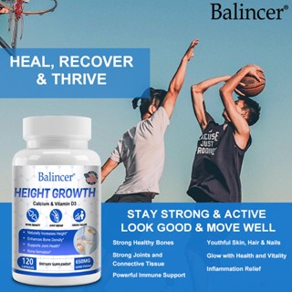 Balincer Height Growth Supplement - Calcium, Vitamin D3+K2 - Promotes ...