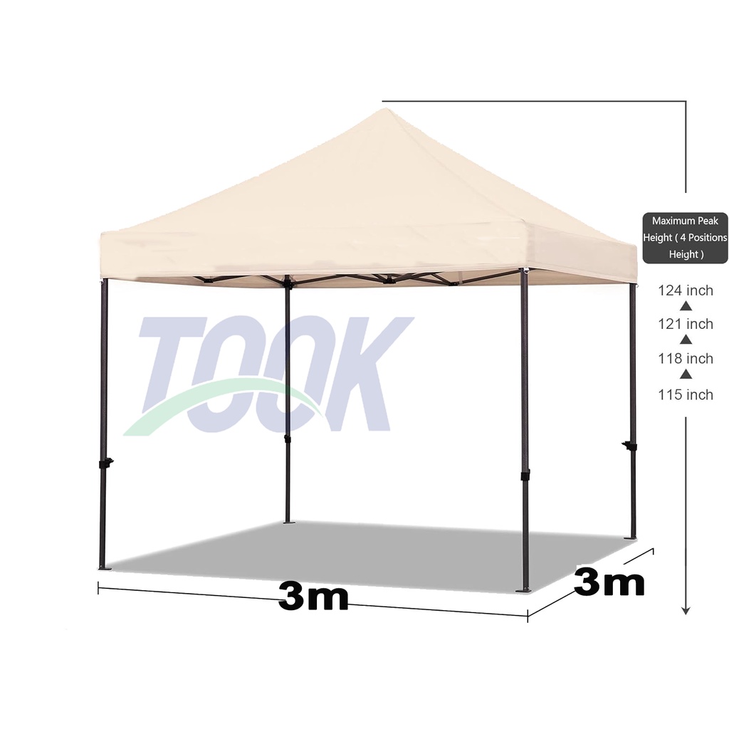 Outdoor Retractable Tent 3x3 Folding Canopy Waterproof Tent Heavy Duty ...
