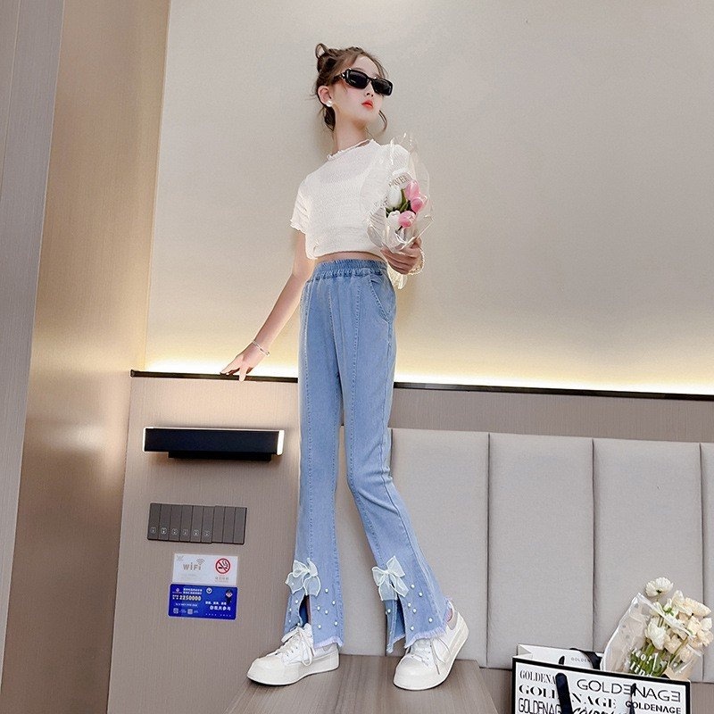 Jeans With Bow For Girls From 14-43kg. Flared Jeans Trensd Model Pick ...