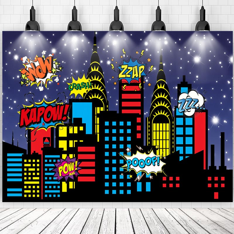 Superhero Buildding Backdrop For Photography Baby Shower Kids Children ...