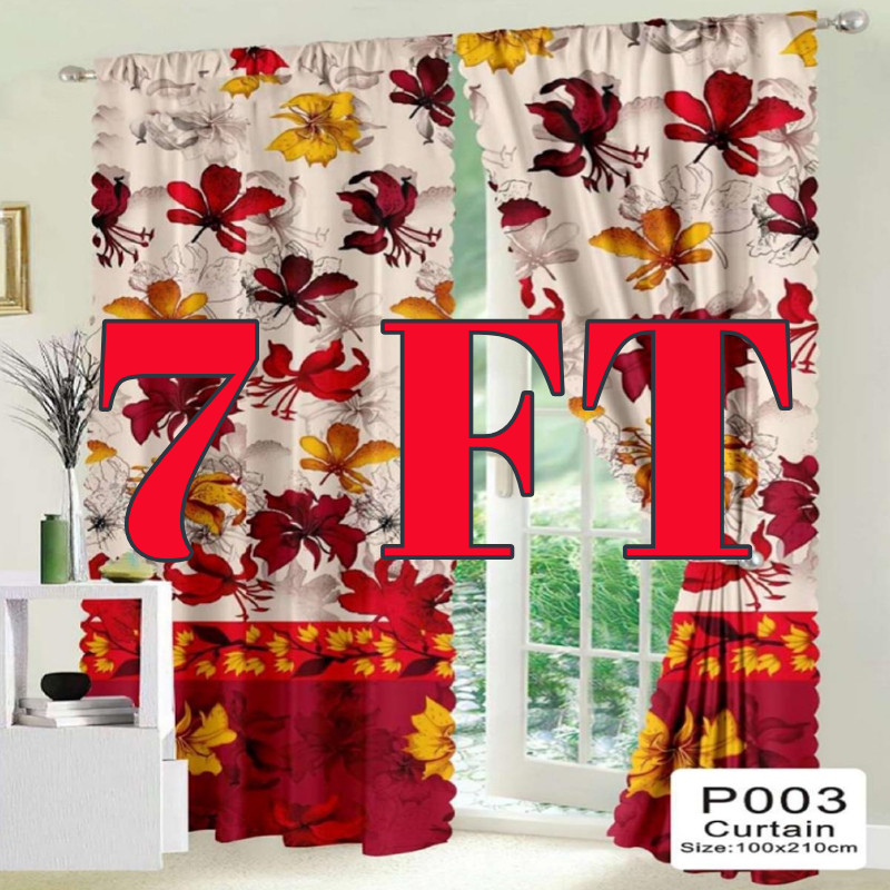 7FT Elegant Home Curtain for Window Kurtina Door Curtain Lace Curtain ...