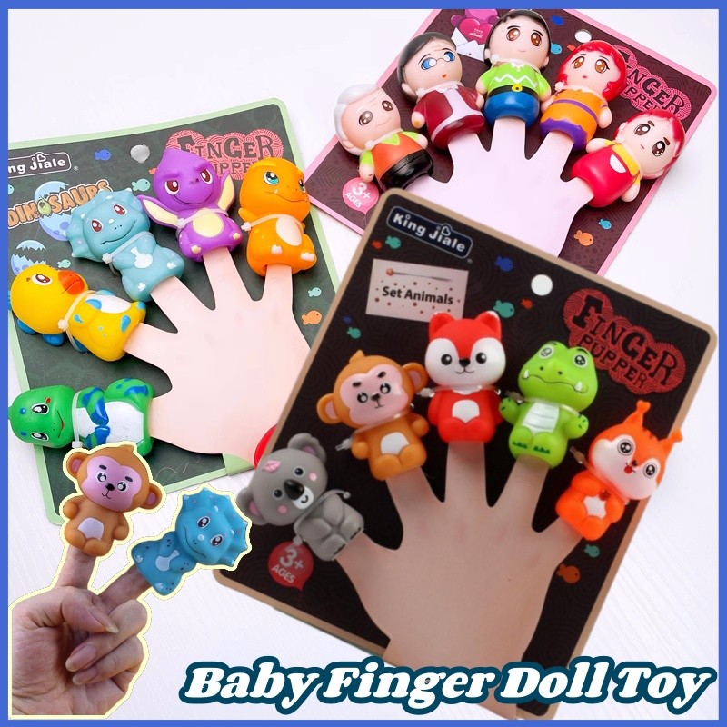 5pcs Mini Cartoon Animal Hand Puppet Colorful Educational Toy Doll ...