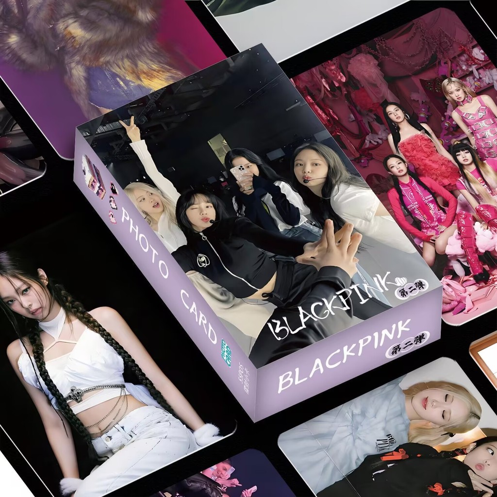 50-55pcs/box BP Laser Holographic Lomo Cards JISOO LISA ROSE JENNIE ...