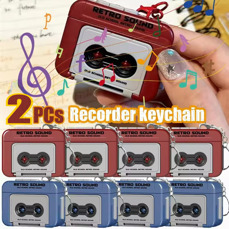 Retro Tape Recorder Keychain - Mini Player Commemorate Keyring ...