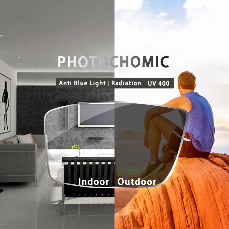 Photochromic Anti Radiation Glasses For Women Men Rimless Transition ...