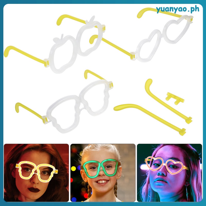 20pcs Glow Stick Glasses Parts Glowing Eyes Glasses Kit Glow Glasses ...