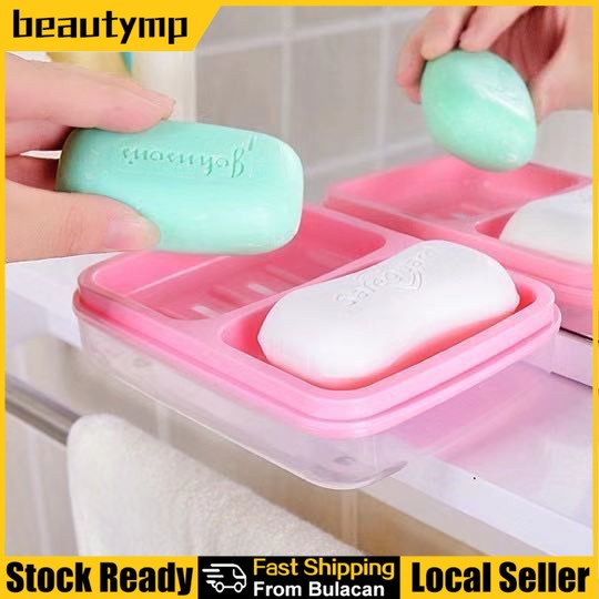 Plastic Soap Box Sealed with Cover Water Proof Household Travel Double ...