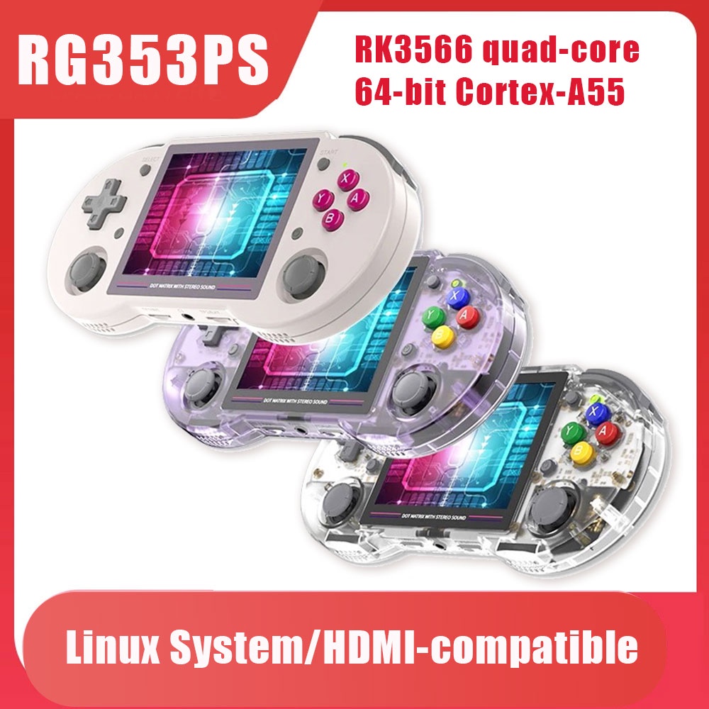 ANBERNIC RG353PS 64 Bit Handheld Game Console Linux System 3.5-inch IPS ...