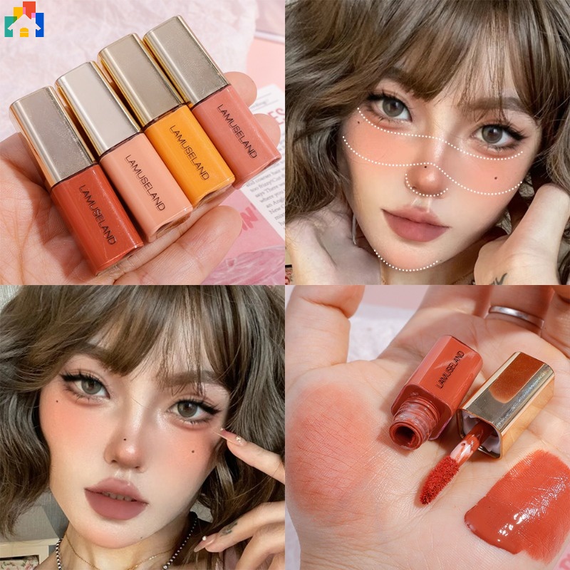 4 Colors Mini Liquid Blush Velvet Matte Waterproof Blusher Face Pigment ...