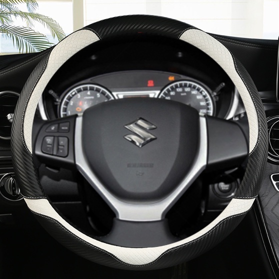 Suzuki Carbon Fiber PU Leather Steering Wheel Cover Suzuki Swift Ertiga ...