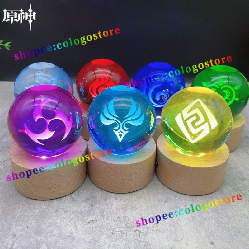 Genshin Impact Eye of God Vision LED Crystal Ball Cosplay Props Anemo ...