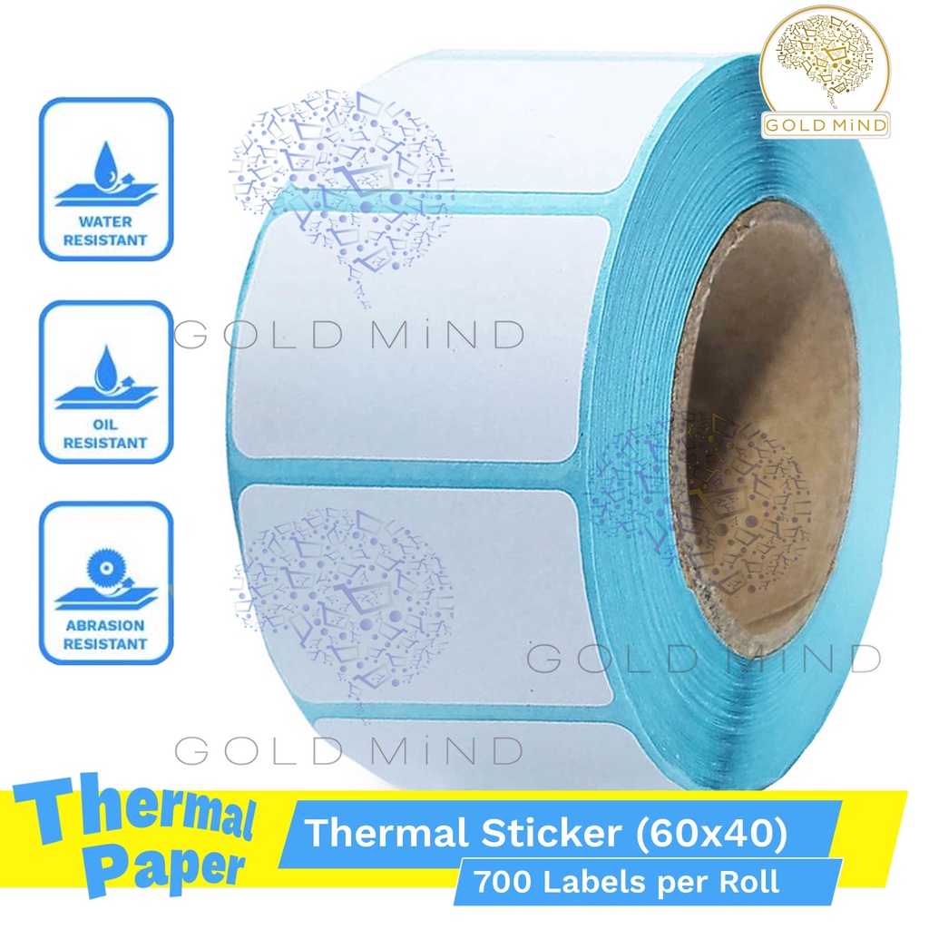 60x40 Thermal Sticker Paper Adhesive Label for Thermal Printer 700 ...