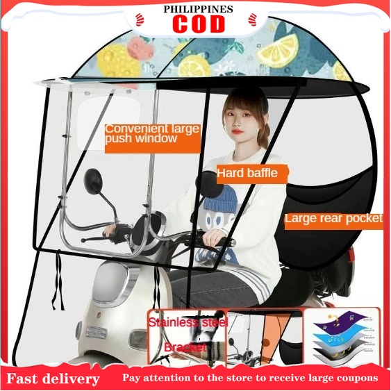 Electric Motorcycle Canopy Windproo New U-shaped Bracket with Hanging ...