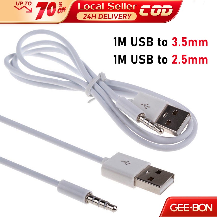 GEEBON Aux Cable Usb to 3.5mm Transfer Audio Lead Jack Adapter Car Mp3 ...