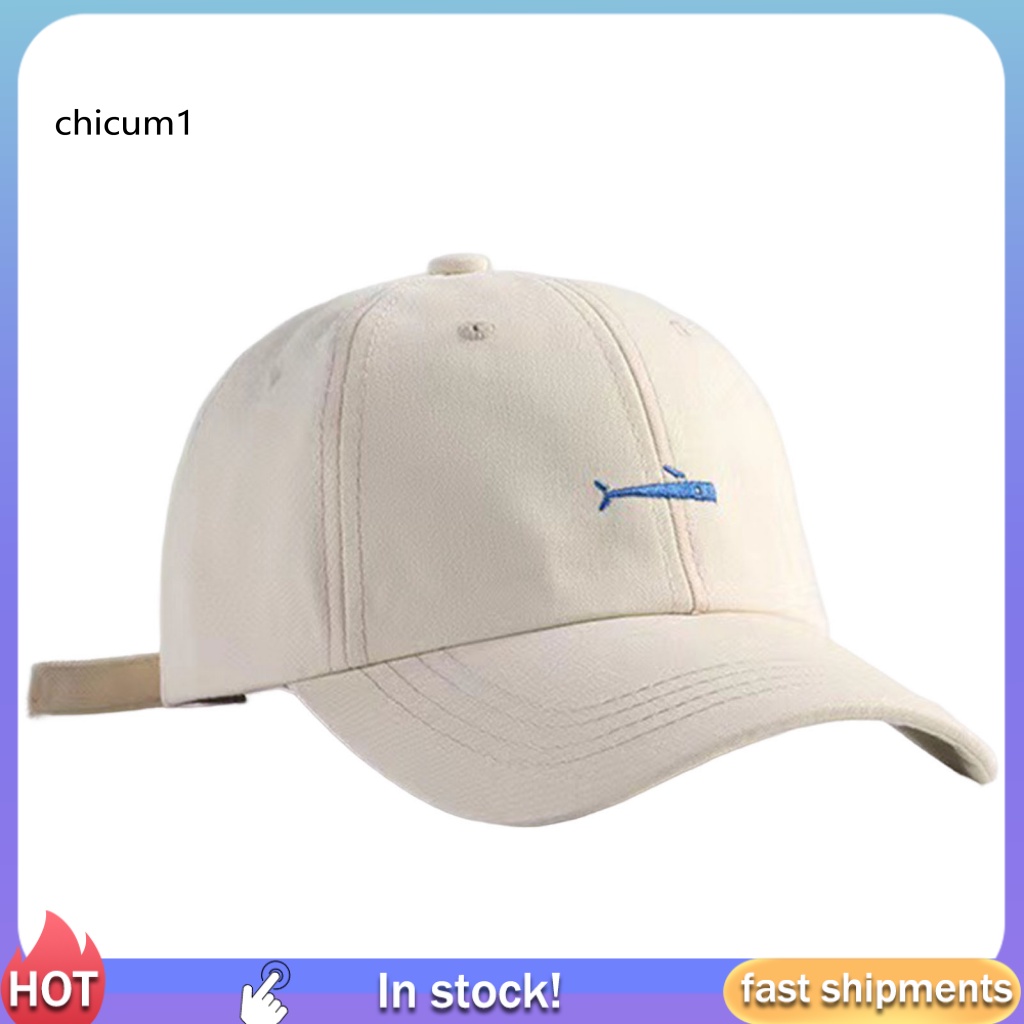 CC Baseball Cap Whale Embroidery Low Profile Curved Brim Unconstructed ...