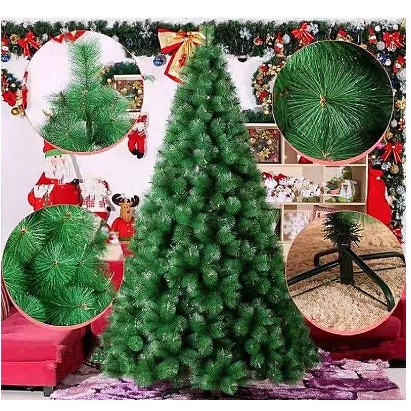 Christmas Tree 5Ft / 6Ft / 7Ft Pine Needle Green Artificial Christmas ...