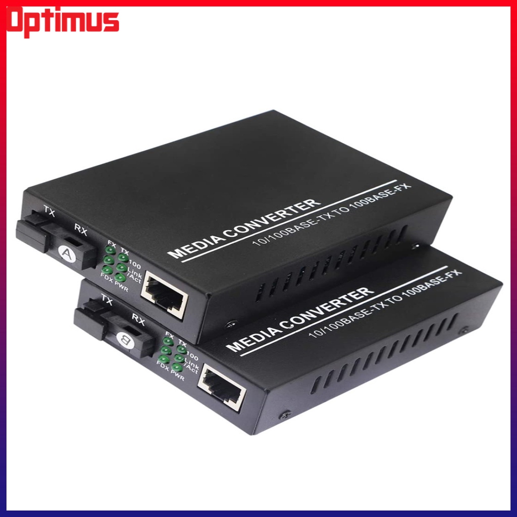 Optimus Depot SC Fiber Transceiver Media Converter Optical Fiber Single ...