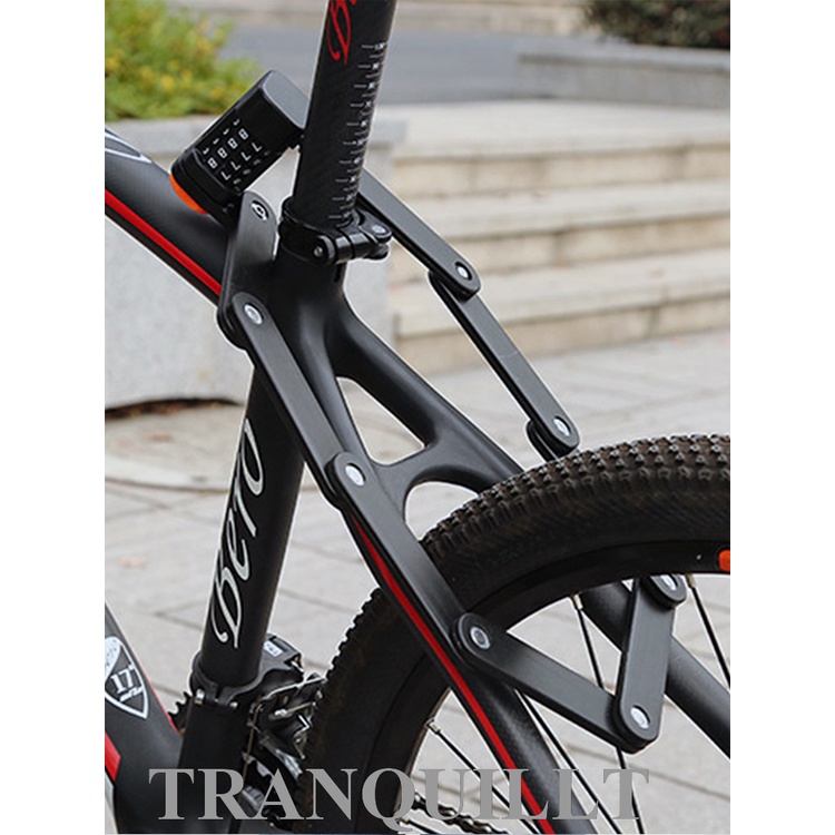 Tranquillt Bicycle Lock Anti-Theft Folding Lock Four-Digit Combination ...