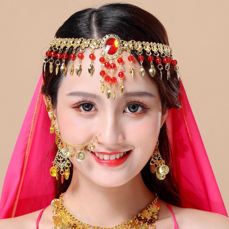 Belly Dance Necklace Indian Dance Gem Head Chain Accessories ...