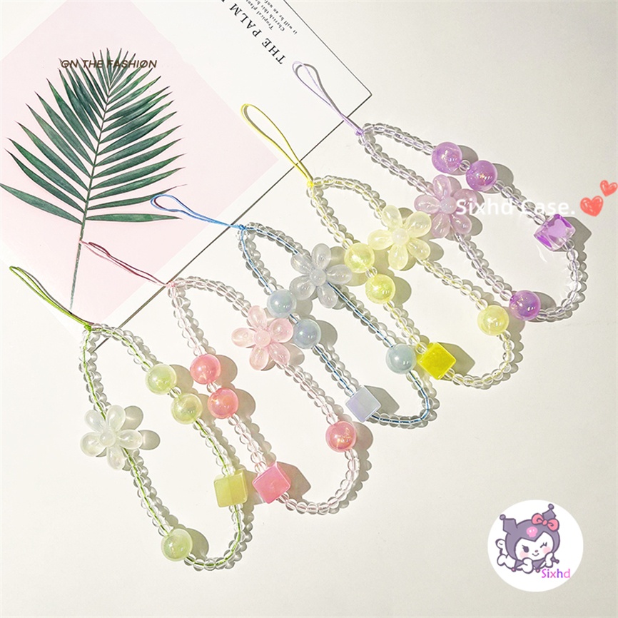 Candy Color Mermaid Chain Macaron Color Flower Phone Case Pendant ...