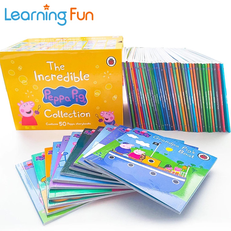 50Books/set The Incredible Peppa Pig Collection English Story Book for ...