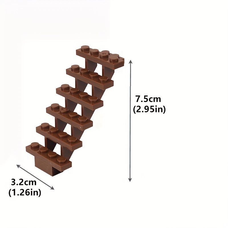 4pcs Staircase MOC Bricks 7x4x6 House Stairs Straight Open 30134 Steps ...